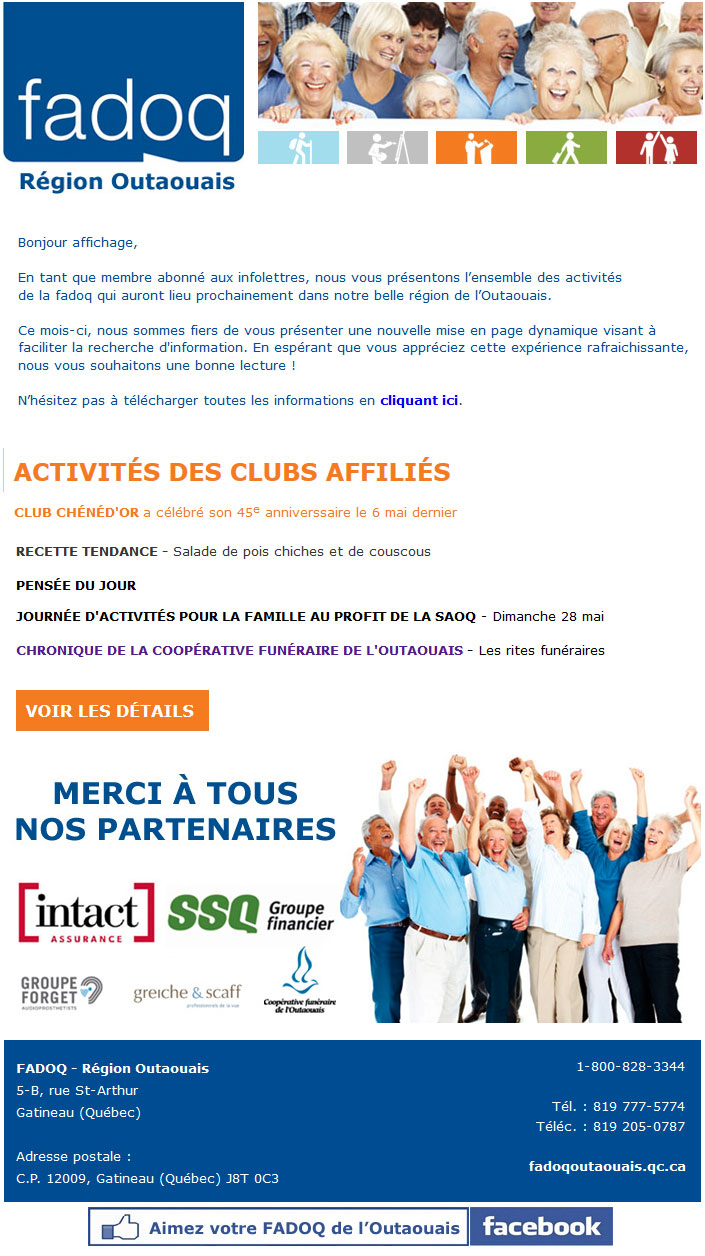 La FADOQ renouvelle son entente avec ADNETIS - ADNETIS Email Marketing